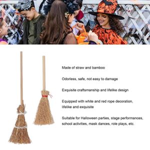 20Pcs Mini Broom Hanging Decoration, Miniature Artificial Mini Straw Brooms, Halloween Straw Craft Decoration Witches Accessory, Simulation Witch Brooms for Costume Cosplay Party