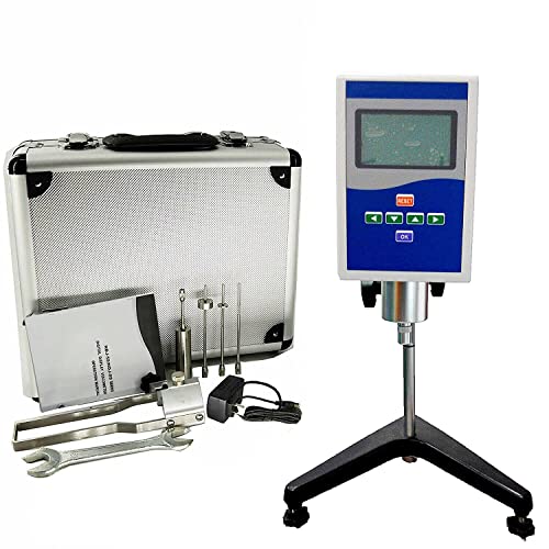 VTSYIQI Rotational Viscosity Meter Liquid Viscosity Tester Benchtop Digital Rotational Viscometer for Inks Paints Adhesives Greases Cosmetics with Range 1-100000mPa.s Accuracy ±1% 4 Viscosity Rotors