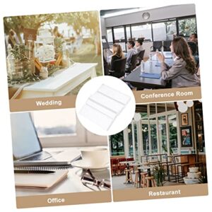 HAWILLOSCH 10pcs Acrylic Stand Holder Wedding Display Stand Card Stand Photo Display Stand Wedding Name Place Cards Playing Case Photo Message Clip Postcard Slot Guest Clip Rack Transparent