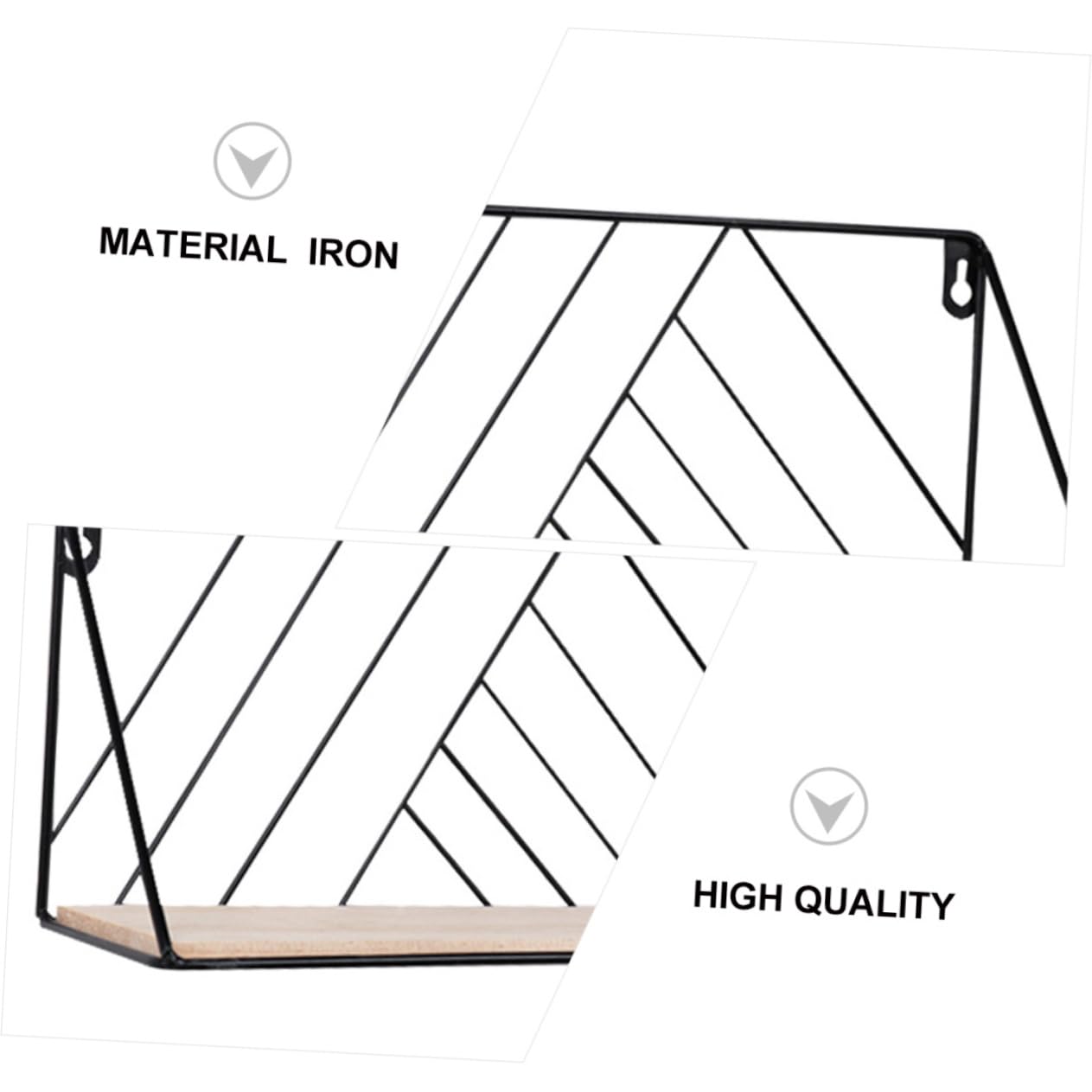 MUSISALY Wrought Iron Storage Mount Shelves Wall Mount Bookshelf Wall Mounted Shelves Live Shelf Hanging Shelves for Wall Storage Shelf Storage Shelves Metal Rack Black