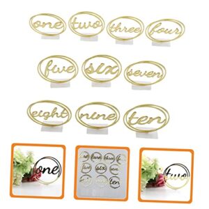 PRETYZOOM 10pcs Acrylic Seat Number Golden Acrylics Wedding Sign Table Numbers Restaurant Table Number Geometric Table Number Wedding Table Signs Circular Dining Table Garland for Table