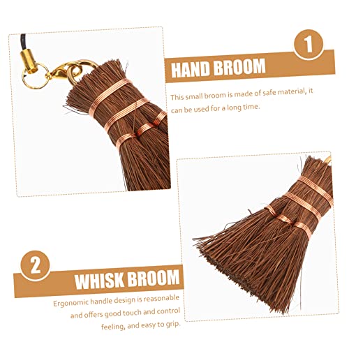 Gogogmee Small Broom Pendant Broom Desktop Broom Sweeping Hand Broom Keyboard Broom Whisk Broom for Tea Ceremony Natural Whisk Broom Tea Ceremony Broom Small Cleaning Broom Brown Silk