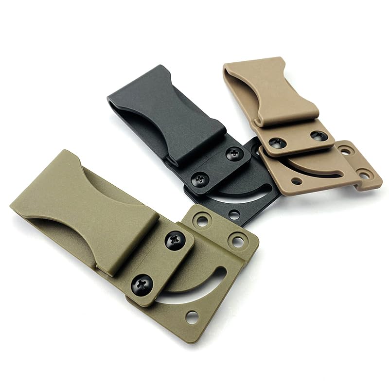 2 Sets Nylon Pocket Clip with Screws Fits for Kydex Sheath Knife Case, Universal Deep Carry Back Clip DIY Accessory(Brown,Small)