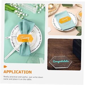 LALADEFIEE 20pcs Transparent Seat Card Wedding Decoration Wedding Place Cards Coffee Bar Sign Coffee Signs for Coffee Bar Table Numbers for Wedding Reception Wedding Sign Blank Cards Acrylic