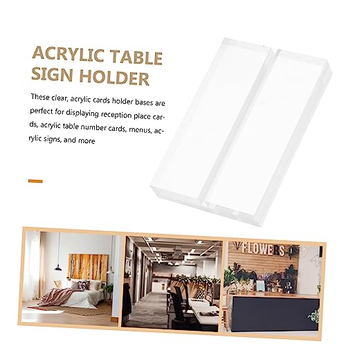 HAWILLOSCH 10pcs Acrylic Stand Holder Wedding Display Stand Card Stand Photo Display Stand Wedding Name Place Cards Playing Case Photo Message Clip Postcard Slot Guest Clip Rack Transparent