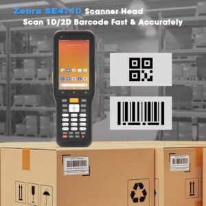 Rugged Android Handheld PDA Warehouse Inventory Barcode Scanner, Integrated Zebra 2D Scan Engine, Physical Keypad, GPS, WiFi & 4G for WMS & Logistics & Charge Dock