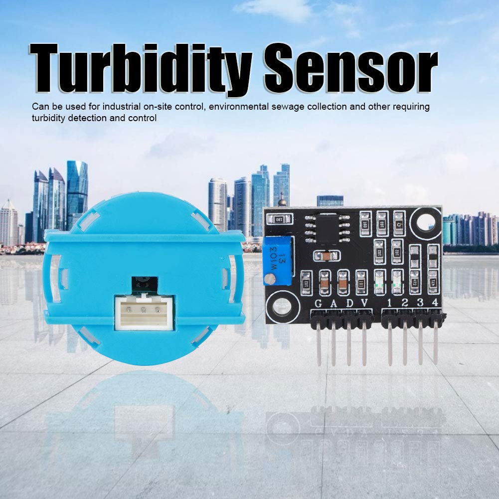 QANYEGN Turbidity Sensor Module, Liquid Sewage Water Detection Set, Sewage Water Quality Detection for Measurement Industry