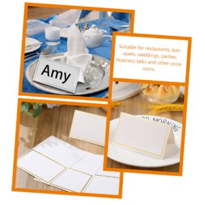 AUTSUPPL 100pcs Seat Card Place Cards for Wedding Dinner Place Cards Wedding Place Card Folded Place Cards Wedding Table Card Foldable Kitchen Table Party Reserved Cards Blank Cards Paper