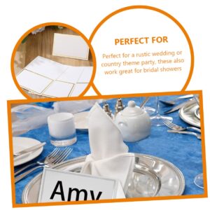 AUTSUPPL 100pcs Seat Card Place Cards for Wedding Dinner Place Cards Wedding Place Card Folded Place Cards Wedding Table Card Foldable Kitchen Table Party Reserved Cards Blank Cards Paper