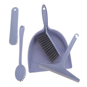 kombiuda 1 set mini broom set whisk broom small pan small hand broom small hand whisk broom mini desktop sweeper small broom brush table whisk broom cartoon broom handle the pet lavender