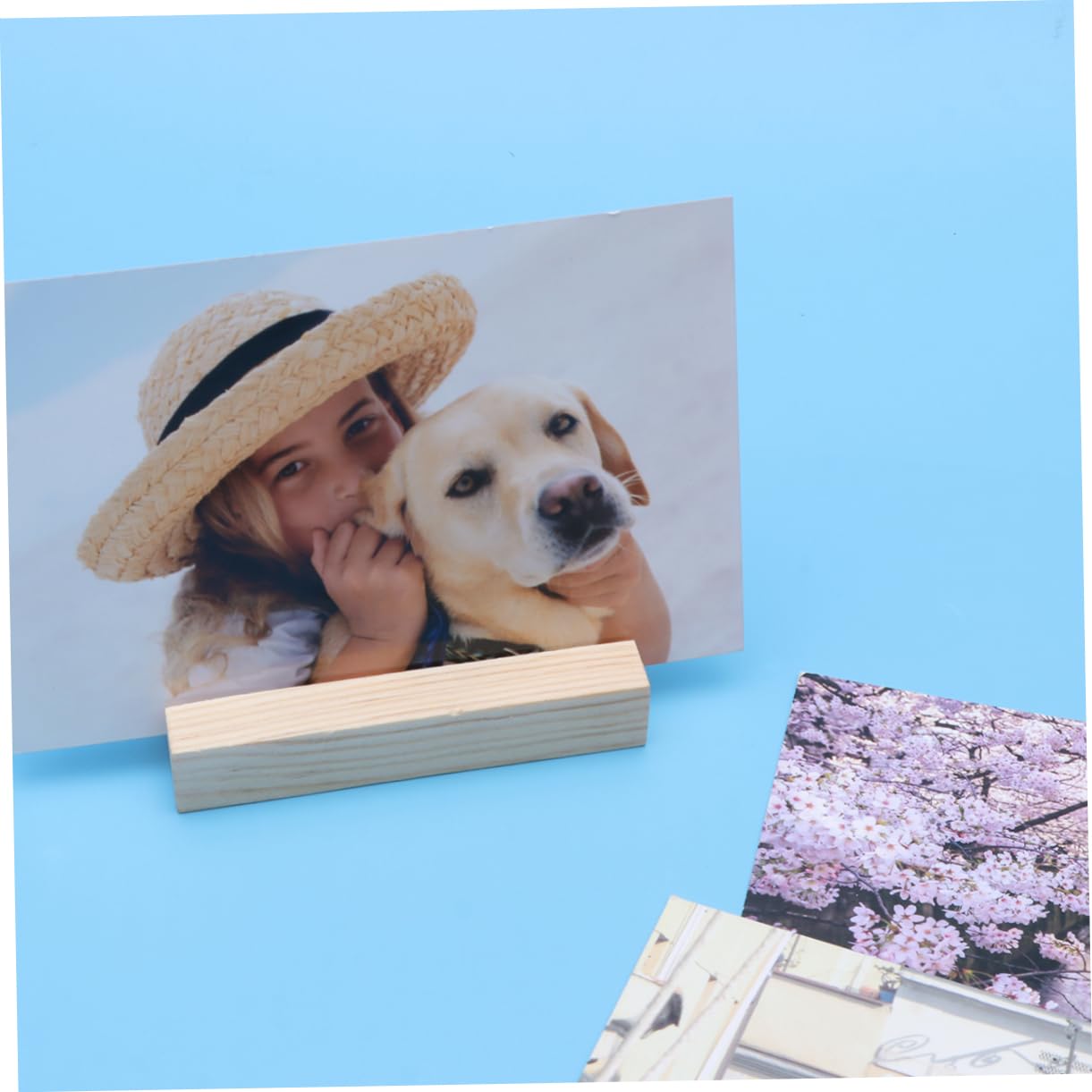 Gogogmee 10pcs Wooden Holder Photo Holders Wedding Signs Sticky Notes Holder Card Flipper Logo Place Cards Table Card Display Stands Rustic Table Number Holders The Sign Table Signs