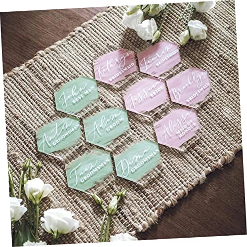 CONGARTENO 20pcs Transparent Seat Card Coffee Bar Sign Wedding Centerpieces for Tables Reserved Signs for Wedding Coffee Signs for Coffee Bar Wedding Decoration Emblems Acrylic Place Cards