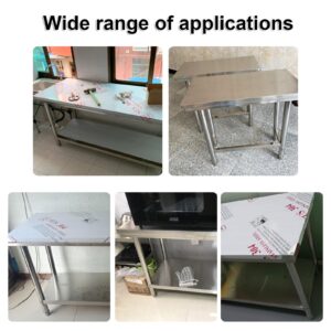 Double Layer Thickened Stainless Steel Work Table Multifunctional Kitchen Preparation Table Commercial Metal Table Packing Table Triangular Design Sturdy and Stable