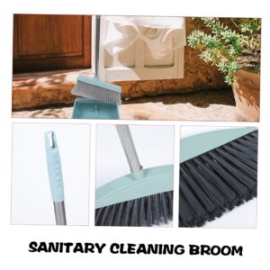 Levemolo 2pcs Stainless Steel Broom Angle Broom Large Broom Floor Cleaning Broom Market Broom Room Cleaning Broom Sweeper Broom Brooms for Sweeping Indoor Outdoor Broom Plastic Blue