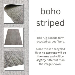 KOECKRITZ Boho Striped Beige Recycled Area Rug | Indoor Berber Loop Pile | Unique Washable Area Rug for Bedroom, Living Room, Kitchen, Office, Dorm & Dining Room | 6' x 9' Boho