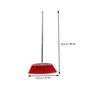 FOYTOKI Long Handle Cleaning Broom Floor Broom Kitchen Brooms for Sweeping Indoor Escobas para Barrer Piso Ground Sweeper Office Broom Cleaning Btush Home Cleaning Broom Flooring Red Nylon