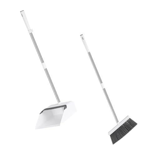 Outanaya 1 Set Hair Cleaning Broom Kitchen Brooms Indoor Broom Pet Poop Tray Broom Dustpan Kit Lobby Dust Pan Lobby Dustpan Lobby Broom Upright Sweep Broom Outdoor Dustpan Broom Kit Pp