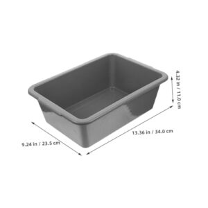 SOESFOUFU 3pcs Restaurant Bowl Storage Box Washing Basin Tub Dishpan Basin Tub Commercial Tote Tubs Wash Basin Tub Rectangle Utility Dish Tub Meat Prep Tub Utility Tub Storage Bins Grey Pp