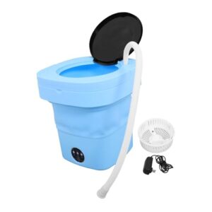 ukcoco folding washing machine washing machine foldable mini washing machine small laundry washer portable washing machine mini travel washing machine bucket washing machine blue plastic