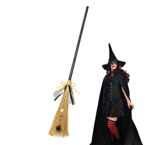 Kids Witches Broom - Halloween Decor Broom | Halloween Witch Broom with Detachable Handle, Reusable Witch Flying Broom Stick,Witch Wizard Costume Accessories, Wizard Broom-Stick Cosplay, Halloween