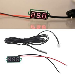 kobeIeen 0.28" Digital Temperature Meter with 1m Metal Probe Car Internal External Use for Conditioner Room -20℃~100℃