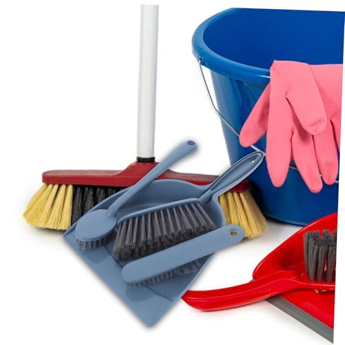 BUTIFULSIC 1 Set Mini Broom Set Small Cleanning Broom Crevice Cleaning Brush Whisk Broom Small Hand Broom Brush Keyboard Broom Table Broom Messes Dustpan Brooms Handheld Dust Pan The Pet Blue