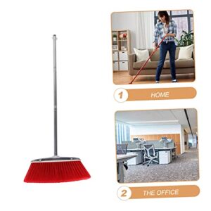 TOKIDNY Home Cleaning Supplies Handle Broom Cleaning Broom Office Cleaning Supplies Floor Broom Commercial Angle Broom Floor Sweeping Broom Floor Scrub Brush Home Broom Stainless Steel Red