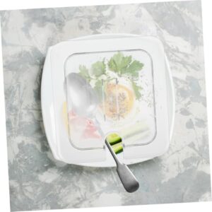 Hoement 4pcs Dinner Plate Cover Universal Pan Cover Polycarbonate Food Pan Lids Polycarbonate Cover with Handle Pan Covers Hotel Food Pan Cover Steam Pan Cover Transparent Plastic