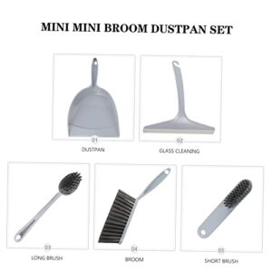 COOLHIYA 5pcs Broom Dustpan Desktop Table Dustpan Key Turner Aid Mini Dustpan and Brush Keyboard Broom Mini Broom with Dustpan Sweeping Car Mini Sweep Broom Tiny Cleaning Broom Pp Purple