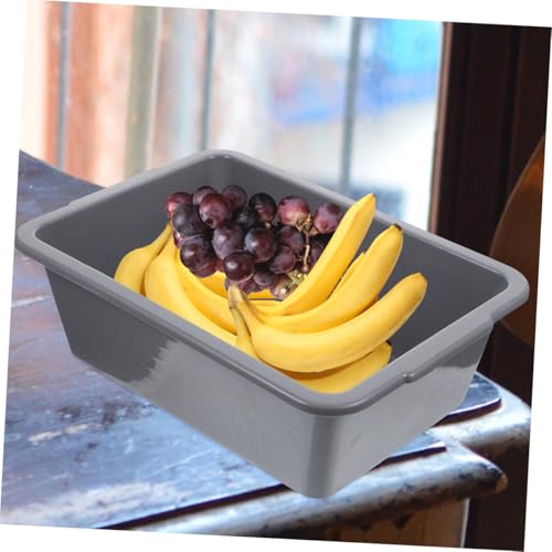 SOESFOUFU 3pcs Restaurant Bowl Storage Box Washing Basin Tub Dishpan Basin Tub Commercial Tote Tubs Wash Basin Tub Rectangle Utility Dish Tub Meat Prep Tub Utility Tub Storage Bins Grey Pp