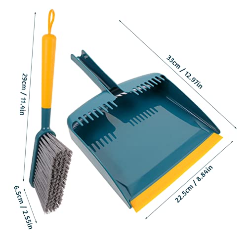 Healeved 1 Set Kitchen Broom Tiny Cleaning Broom Mini Dustpan Soft Bristle Broom Hand Broom Shovel Brush Combination Short Handle Broom Tiny Brush Dustpan Car Broom and Dustpan Pp Green