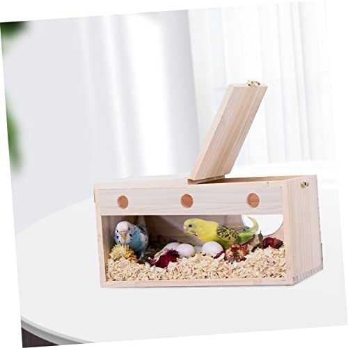 BELLIFFY Box Parrot Breeding Box Cockatiel Nesting Cages Bird Supply Bird Nesting House Wear-Resistant Parakeet Nest Budgie Nesting House Outdoor Decor Parakeet Cage Toy Parrot Pet Wooden