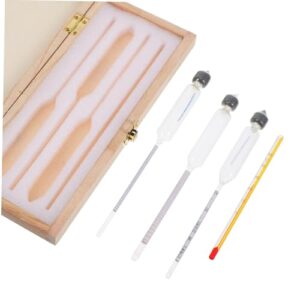 Hoement 3pcs Alcohol Meter Hydrometer Alcohol Tester for Alcohol Measuring Tools Thermometer Home Alcohol Test Alcohol Percentage Tester Wine Meter Wine Testing Meter Glass