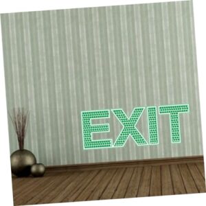 CIYODO Luminous Exit Sign Exit Decal Exit Wall Sticker Exit Photoluminescent Signs Stickers Exit Luminous Sticker Exit Sticker Emergency Door Exit Sign Emblems Exit Sign Sticker Green