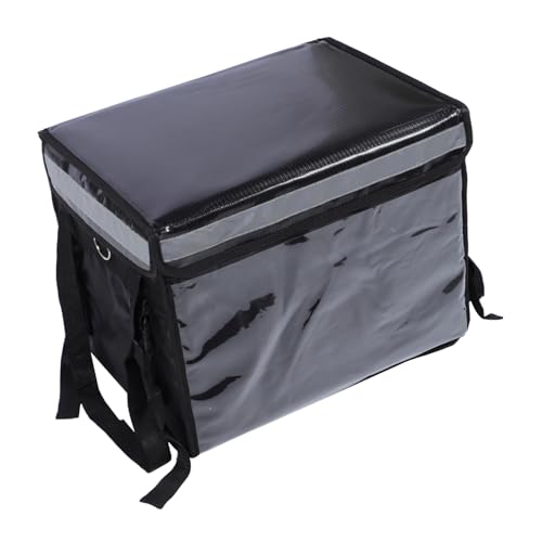 MUSISALY 1pc Box Takeaway Box Backpack Coolers Insulated Casserole Carrier Pizza Container Large Insulated Lunch Takeaway Container Large Container Tote Lunch Aluminum Black