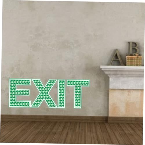 CIYODO Luminous Exit Sign Exit Decal Exit Wall Sticker Exit Photoluminescent Signs Stickers Exit Luminous Sticker Exit Sticker Emergency Door Exit Sign Emblems Exit Sign Sticker Green