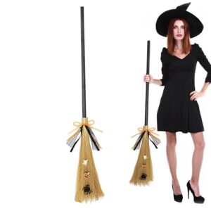 Kids Witches Broom - Halloween Decor Broom | Halloween Witch Broom with Detachable Handle, Reusable Witch Flying Broom Stick,Witch Wizard Costume Accessories, Wizard Broom-Stick Cosplay, Halloween