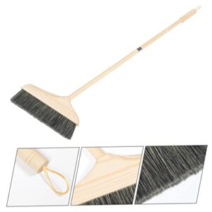 Outanaya Wooden Long Handle Broom Carpet Broom Patio Broom Telescoping Broom Fine Bristle Broom Outdoor Broom Hair Removal Broom Garbage Sweeping Broom Dust Brush Soft Broom Rv Bristle Hair