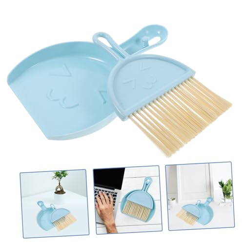 Cabilock 1 Set Broom to Clean up Combos Automotive Brooms Detailing Brush Cars Detail Brush Convenient Mini Broom and Dustpan Multi-Function Whisk Broom Small Cleaning Brush Pp Blue