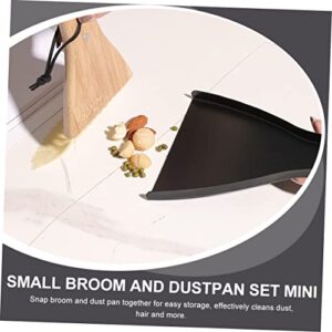 1 Set Desktop Broom Handheld Broom and Dustpan Tabletop Handy Brush Cleaning Accessory Small Broom and Dustpan Dust Brush Portable Whisk Broom Household Dust Pan Broom Dustpan Iron ORFOFE