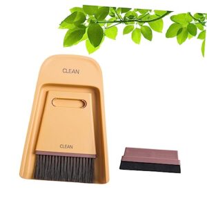 1 Set Cleaning Tools Dustpan Cage Cleaner Mini Cleaning Brush Keyboard Cleaner Brush Cleaning for Household Use Household Cleaning Supplies Desktop Cleaning Broom Yellow HAPINARY