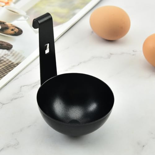 GRIRIW 3pcs Stainless Steel Egg Cooker Egg Poacher Egg Poaching Egg Shaper for Frying Pan Breakfast Griddle Egg Holder for Boiled Eggs Egg Maker Machine Egg Boiler for Eggs Egg Cup Black