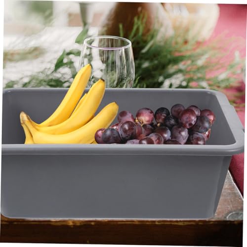 KOMBIUDA 3pcs Restaurant Bowl Storage Box Washing Basin Tub Dishwashing Tubs Dishpan Basin Tub Utility Tub Commercial Tote Tubs Meat Prep Tub Wash Basin Tub Storage Bins Bus Tub Grey Pp