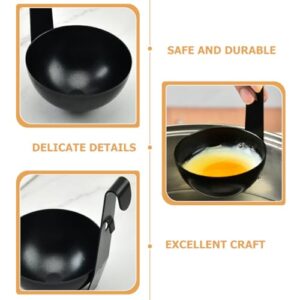 GRIRIW 3pcs Stainless Steel Egg Cooker Egg Poacher Egg Poaching Egg Shaper for Frying Pan Breakfast Griddle Egg Holder for Boiled Eggs Egg Maker Machine Egg Boiler for Eggs Egg Cup Black