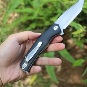 Folding Pocket Knife, 4" D2 Steel Satin Blade Pocket Edc Knife, G10 Handle Small EDC Knife with Pocket Clip, Pocket Knife for Men/women