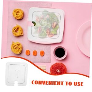 Hoement 4pcs Dinner Plate Cover Universal Pan Cover Polycarbonate Food Pan Lids Polycarbonate Cover with Handle Pan Covers Hotel Food Pan Cover Steam Pan Cover Transparent Plastic