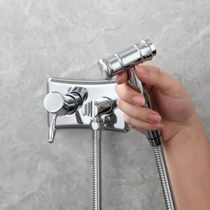 Portable Brush Sturdy Handheld Bidet Sprayer Set Accessory For Toilet With Adjustment Water Temperature Control