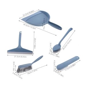 BUTIFULSIC 1 Set Mini Broom Set Small Cleanning Broom Crevice Cleaning Brush Whisk Broom Small Hand Broom Brush Keyboard Broom Table Broom Messes Dustpan Brooms Handheld Dust Pan The Pet Blue