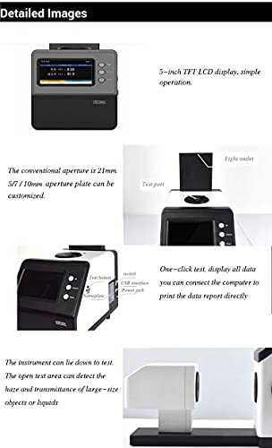 HFBTE Haze Meter Transmission Hazemeter Light Transmittance Haze Meter with Test Aperture 21mm Illuminants D65 A C Repeatability≤0.1 for Glass,Plastic,Film,Display Screen,Packaging,Etc