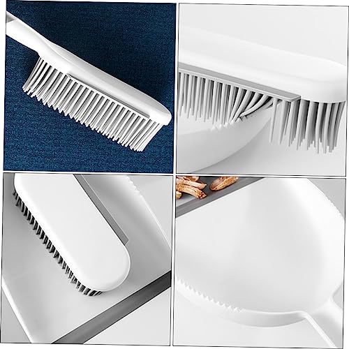 COLLBATH 2 Pcs Set Household Multifunctional Cleaning Brush Multipurpose Cleaner Household Cleaner Sweeper Broom Dust Removal Brush Table Broom Keyboard Cleaner Kid Broom White